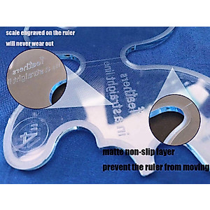 HONEYSEW Quilting Template Sewing Machine Ruler DIY Sewing Tools Notions Free Motion Quilting Grip Template Rulers Includes 4 Design (4 Designs A)