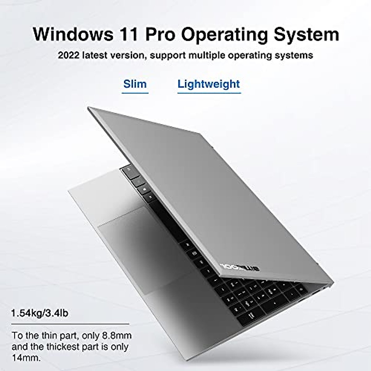 BiTECOOL Windows 11 Laptop, 15.6 inches Full HD IPS Display, Intel Celeron N4120 Quad Core, 12GB RAM and 256GB SSD Laptop Computer, 2.4/5G WiFi, BT4.2, Full Size Keyboard and Ultra Slim