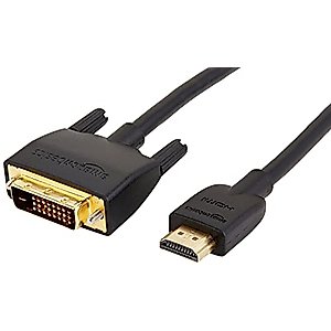 Amazon Basics HDMI-A to DVI (Male) Adapter Cable, Bi-Directional 1080P, Gold-Plated, 3 ft/0.9 m, Pack of 10, Black