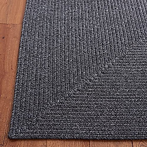 SAFAVIEH Braided Collection Area Rug - 9' x 12', Black, Handmade Farmhouse, Ideal for High Traffic Areas in Living Room, Bedroom (BRA201Z)