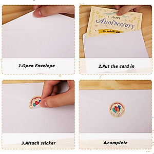 72Sets Employee Anniversary Cards Business Employee Thank You Cards Encouragement Work Team Greeting Cards 6 Different Design Card Notecards Staff Appreciation Anniversary Cards including 36Pcs