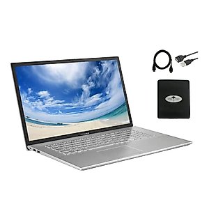 ASUS Vivobook 2021 17 Laptop Business Computer, 17.3" HD+ Display, 10th Gen Intel 4-Core i7-1065G7 Up to 3.9 GHz, 24GB RAM | 1TB PCIe SSD, USB-C WiFi Webcam Windows 10 Silver W/GM Accesorries