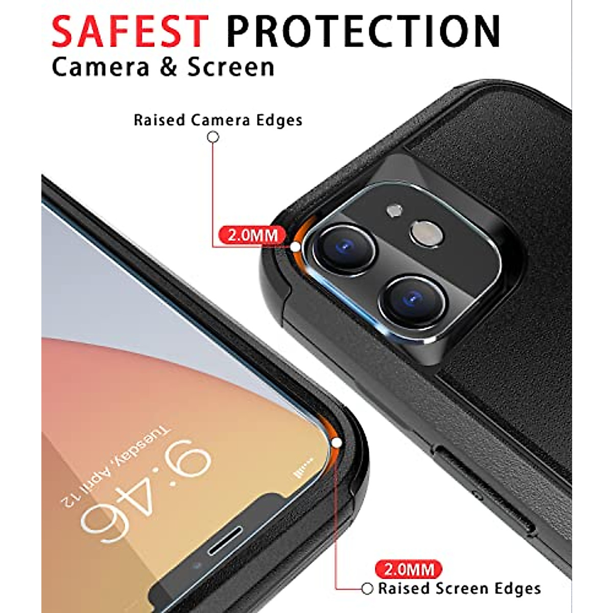 Diverbox for iPhone 11 Case [Shockproof] [Dropproof] [Tempered Glass Screen Protector],Heavy Duty Protection Phone Case Cover for Apple iPhone 11 (Black-3in1)