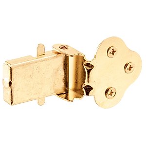 Prime-Line U 9926 Wood Window Flip Lock, 5/8 In. Projection, Stamped Steel Construction, Brass Plated (Single Pack)