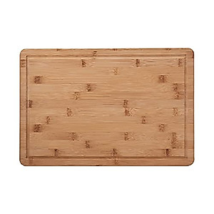 Farberware Bamboo Cutting Board With Juice Groove and Handles, 12x18-Inch, Natural