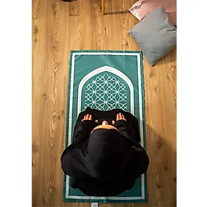 BAHĀ Portable Prayer Mat | Travel Prayer Mat, Foldable Prayer Mat for Muslims, Perfect Muslim Gift (Moss Green)