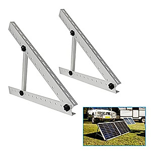 Air Jade Adjustable Solar Panel Tilt Mount Brackets, 28in Solar Panel Stand with Foldable Tilt Legs for RV, Boat, Roof, and Off-Grid, Supports up to 200W