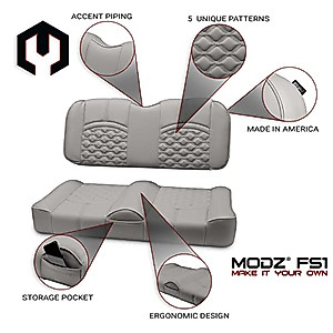 MODZ® FS1 Custom Golf Cart Front Seat for ICON - [Add $40] - Gray Base - Cobra Pattern