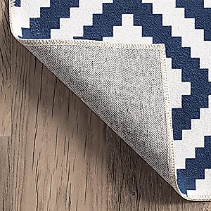 nuLOOM Kellee Machine Washable Modern Diamonds Area Rug, 4' x 6', Blue