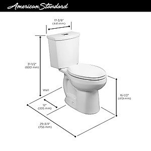 American Standard 2886218.020 H2Option Two-Piece Toilet, Elongated Front, Chair Height, Dual Flush, White, 0.92 - 1.28 gpf