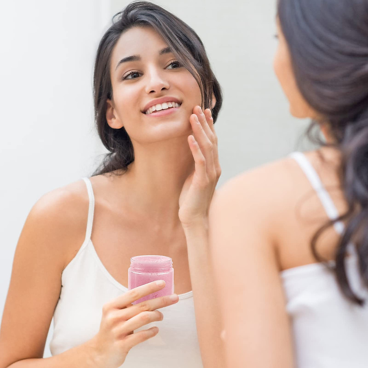 TUZAZO 2 OZ Plastic Jars Round Clear Cosmetic Container Jars with Lids and Labels, 24 Pack Small Plastic Jars for Lotion, Cream, Ointments, Makeup, Glitters, Samples, Travel Storage