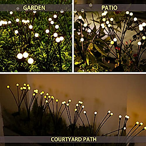 ZFNN Solar Garden Lights – 4 Pack 24 LEDs Solar Firefly Lights, Starburst Swaying Lights, Outdoor Waterproof Garden Decorations for Yard Patio Pathway Lawn Mother's Day Difts