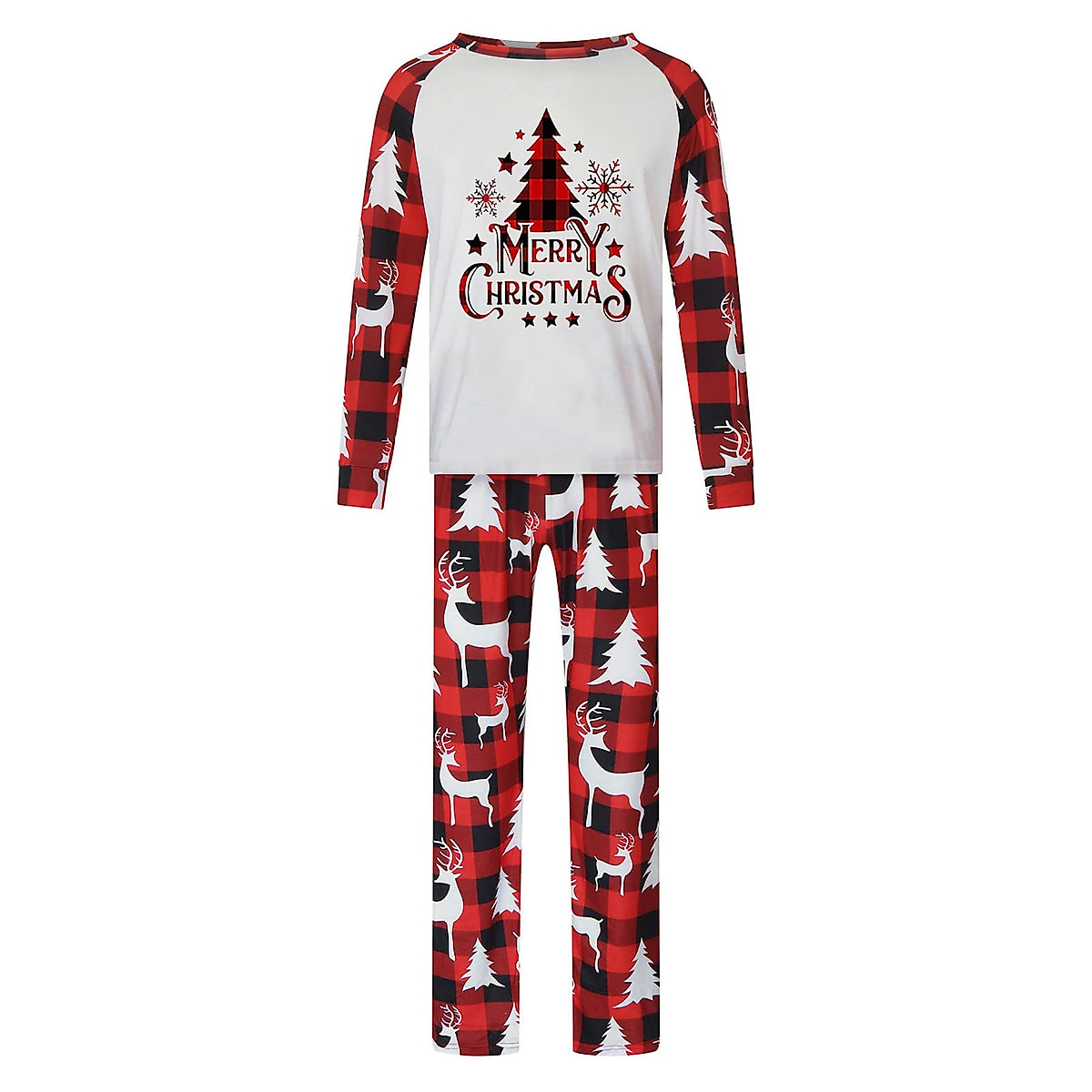 Christmas Pajamas for Family 2023 Pjs Matching Sets Red Plaid Xmas Holiday Sleepwear Long Sleeve Shirts Jammies Clothes
