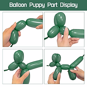100pcs Sage Green 260 Balloons, Thickening Latex Sage Green 260q Balloons for Animal Model, Sage Green Long Twisting Balloons for Halloween Xmas Presents, Animal Shape, Birthdays Clowns. (Sage Green)