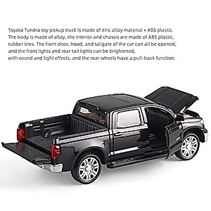 OANMYJJO Toy Pickup Trucks for Boys 1/32 Tundra Diecast Cars Model，Zinc Alloy Toy Pickup Truck，with Sound and Light、Pull Back，Birthday Gifts for Kids Ages 3 Year and UP（Black）
