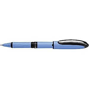 Schneider One Hybrid N Rollerball Pen, 0.3 mm Hybrid Needle Tip, Light Blue Barrel, Black Ink, Box of 10 Pens (183401)