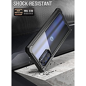 Poetic Guardian Case Designed for Motorola Moto G Stylus 5G (2022) Model #: XT2215, [6FT Mil-Grade Drop Tested], Full-Body Hybrid Shockproof Bumper Cover with Built-in Screen Protector, Black