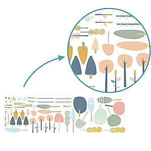 52 Pieces Different Style Little Tree Decorations Backdrop Stickers Wall Decal For Girls Kids Room Bedroom Living Room, Playroom Decor Removable Vinyl Wall Stickers Wall Decals Paper Sticker Pull