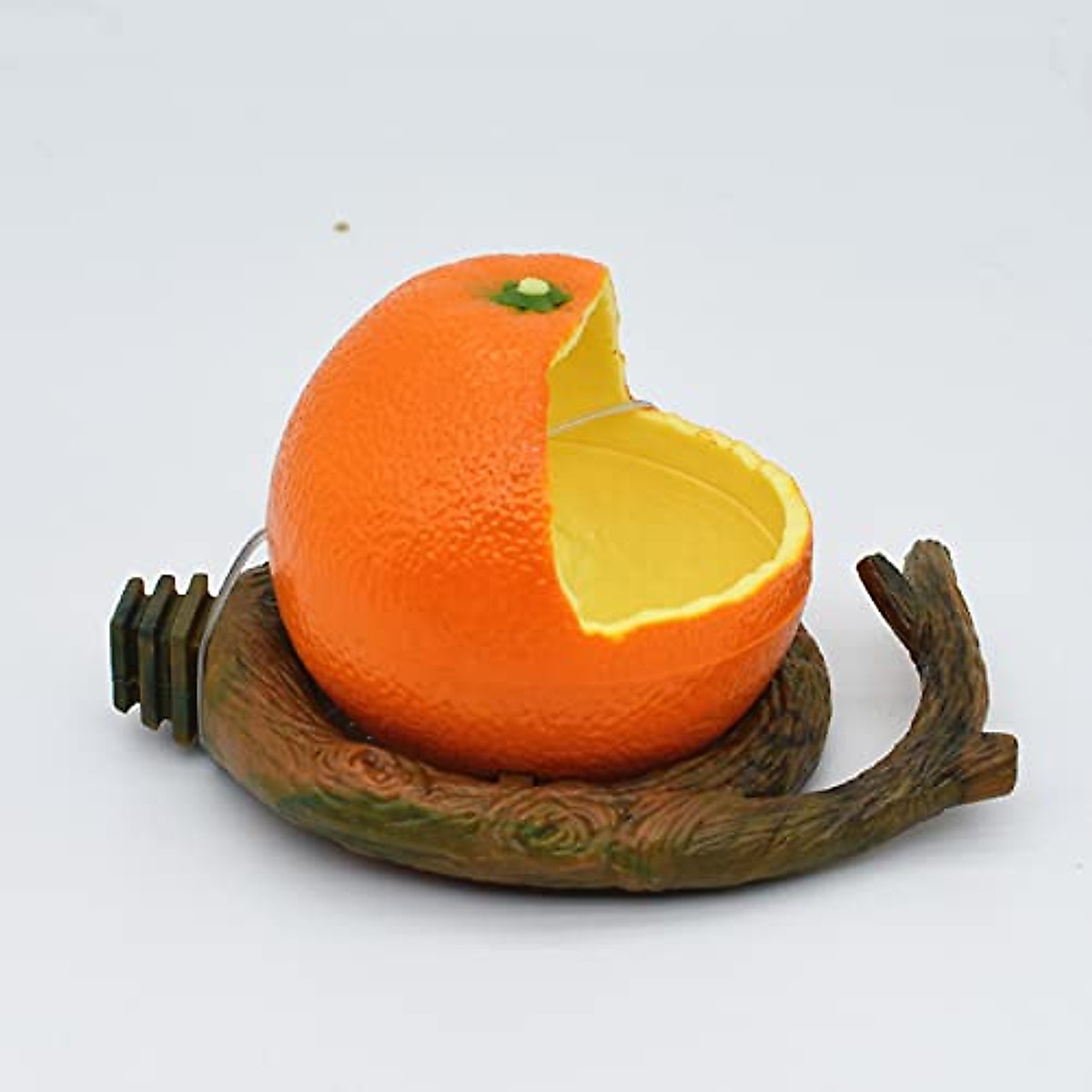 Bird Feeder Bowl Caged with Fruit Shape, Parrot Water Food Feeding Bowl for Small Animal Bird Parrot Drinking Cup Container Cage,Orange-Shape