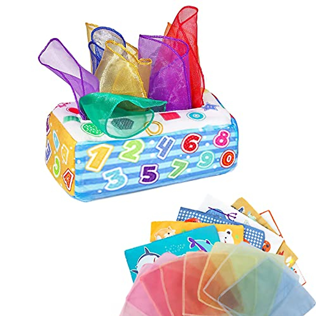 Carreuty Baby Tissue Box Toy for Babies Montessori Toy for Baby and Toddlers Sensory Toy Magic Baby Toy Learning Toy Educational Toy Kids Early Learning Toys Baby Gifts 30 PCS