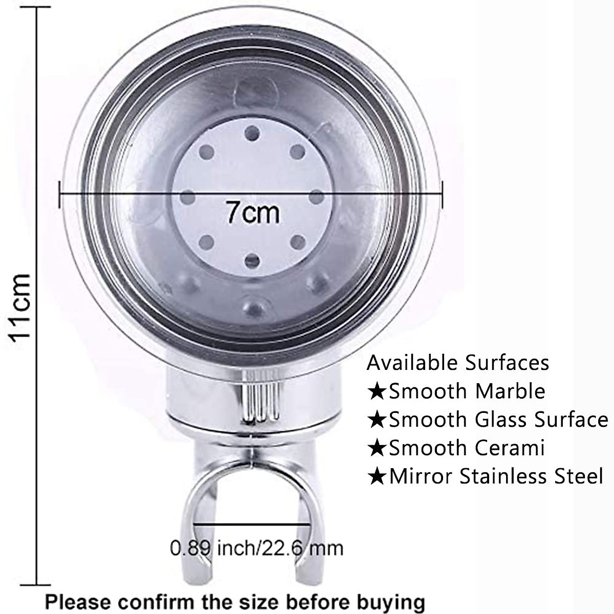 Shower Head Holder Suction Cup Handheld Showerhead Bracket Adjustable Height Shower Holder, Removable Handheld Wand Holder Wall Mounted Suction Bracket