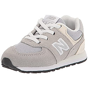 New Balance Kid's 574 V1 Bungee Sneaker, Team Away Grey/Silver Mink, 5 M US Toddler (1-4 Years)