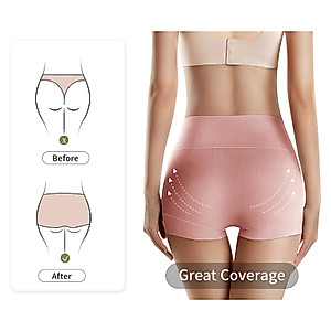 MEIYATING Boy Shorts Underwear for Women High Waisted Boxers Briefs Cotton Panties Boyshort Stretch 4 Pack