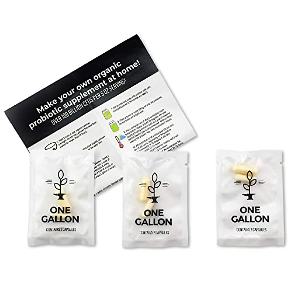 Anvil Traditional Healing Homemade Probiotic Kefir Starter Culture Kit - Non-GMO, Organic, Vegan, Pure & All Natural - High In dose, Grow your own probiotic | Produces 12 Quarts/3 Gallons Per Pack