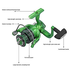 OUKENS Fishing Reels and Fishing Maintenance Tools Spinning Reel, Spinning Fishing Reels Powerful Metal Body 5.2:1 Gear Ratio for Freshwater