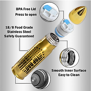 FROOBLEQUIRK 17 Oz Stainless Steel Top Dad Bullet Tumbler – Funny Gifts for Dad, Birthday, Christmas & Father’s Day Gift from Daughter, Son, Wife