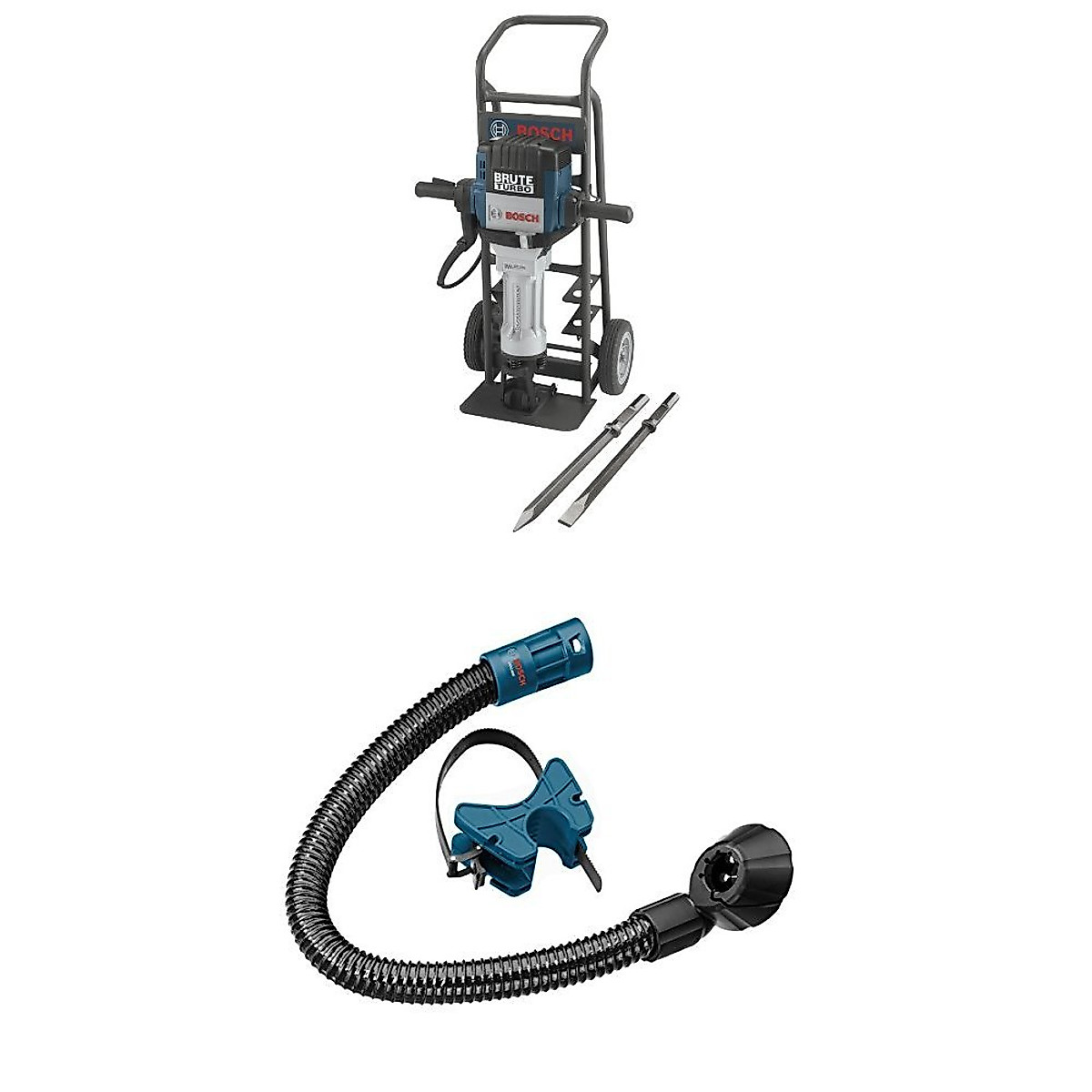 Bosch BH2770VCD 120-Volt 1-1/8 Hex Breaker Hammer Brute Turbo Deluxe Kit with HDC400 Hex Chiseling Dust Collection Attachment, 1-1/8"