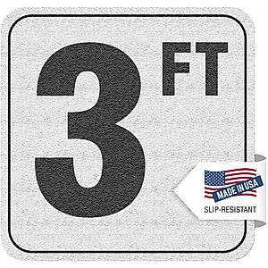 Aquatic Custom Tile, 3FT Pool Depth Markers, 6x6 Inches Vinyl Pool Stickers, Swimming Pool Number Markers, Pool Safety Signage, Adhesive Pool Depth Markers Stickers for Decks, MADE IN USA - (1 Pack)