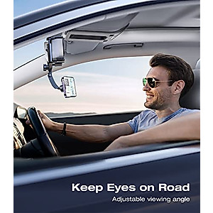 VICSEED for MagSafe Car Mount [Fit All Mirrors & Phones] Rearview Mirror Phone Holder for Car [20 Strong Magnets] Magnetic Rear View Mirror Phone Holder Hands Free 360° Rotatable Phone Mount for Car