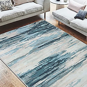 Cinknots Rugs Modern Soft Abstract Area Rugs for Living Room/Bedroom/Kitchen & Dining Room,Medium Pile Home Decor Carpet Floor Mat (Grey10, 5' 3" x 6' 6" Rectangular)