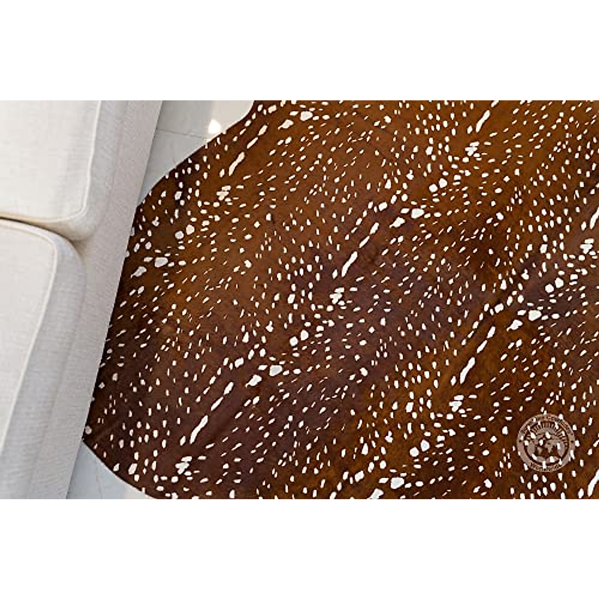 Deer Print Genuine Cowhide Rug 6 x 7 ft. 180 x 220 cm