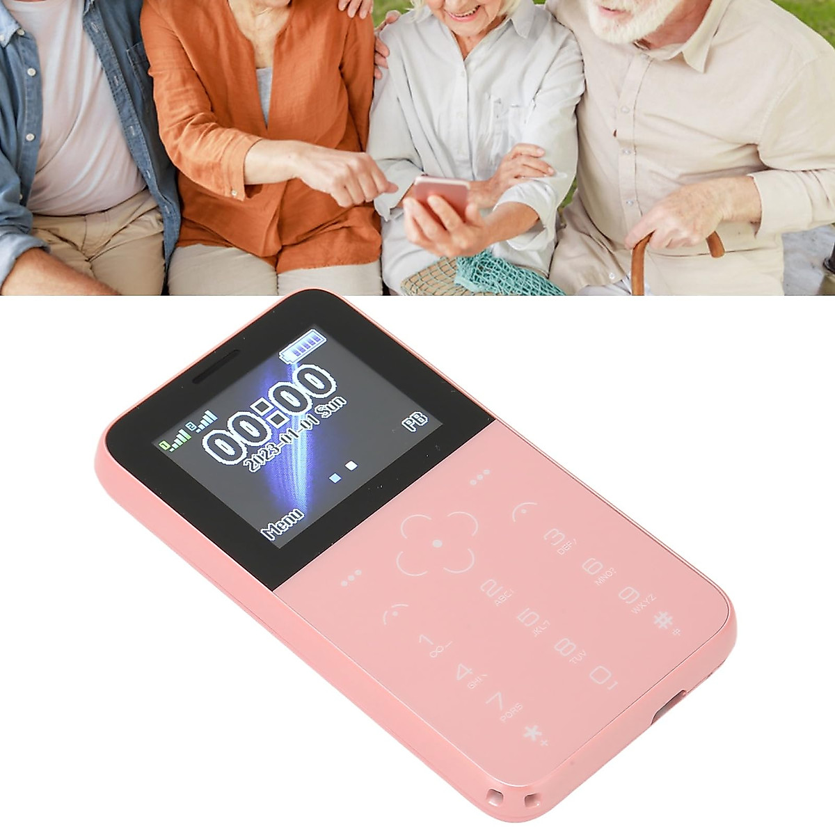 ciciglow Big Button Mobile Phone for Old, 1.8 Inch Screen, 1400MAh Battery, Dual SIM, 2G Network, No Games, Anti Fraud Calls, ABS Material, for Students Elderly (Roseate)