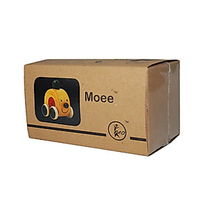 Handmade Wooden Cute Push Toy Made Using Natural Colors for Toddlers 1 Year Old and up, Helps in Early Education and Development | MOEE by Maya Organic (RED)