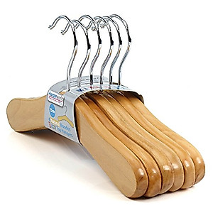 HANGERWORLD Pack of 12 Natural Wooden Kids and Baby Hangers for Nursery, Size 9.8inch with Swivel Hook