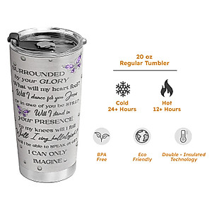 64HYDRO 20oz Christian Gifts for Women, Mom, Friends, Valentines Day Gifts for Her Religious Gifts for Women Printed Jewelry Butterfly Faith I Can Only Imagine Tumbler Cup, Travel Coffee Mug with Lid