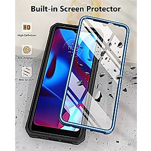 for Motorola Moto-G Pure Phone Case: Moto G-Power 2022 Case Heavy Duty Military Grade Hard Protection Shock Proof Grip | Durable Dual-Layer Armor Design Protective Case Moto G Play 2023(Blue)