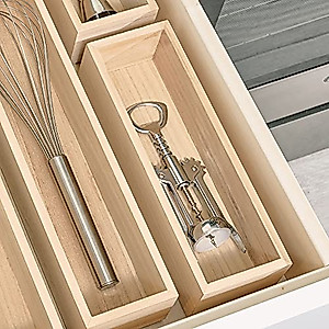 iDesign Renewable Paulownia Wood Collection Drawer Organizer Bin, 3.3" x 10" x 2.5", Natural