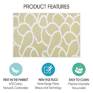 SUSSEXHOME Stone Collection 2 x 3 Foot Heavy Duty Low Pile Rug Runner - Ultra-Thin Non Slip Area Rug - Washable Cotton Indoor Rug for Front Door Foyer Rug for Entryway