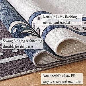 PADOOR Area Rug for Living Room Bedroom - 5x7 Feet Neutral Rug with Non-Slip Latex Backing Non Shedding Loop Pile for Dining Room Office Home Decor Gray