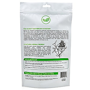 10 Peelu Miswak Sticks for Teeth by Eco Compassion, 100% Natural Toothbrush | Eco Friendly Sewak Chewing Stick | Best Natural Teeth Whitening Pen | Whiter, Fresher Breath | A Healthy Manual Toothbrush