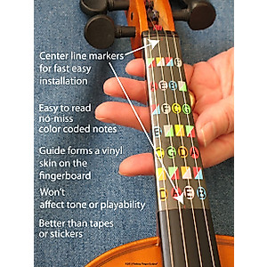 Fretless Finger Guides 4/4 Beginner Violin Finger Guide Helps You Learn to Play Violin Songs and Scales Quickly. No Glue or Adhesive