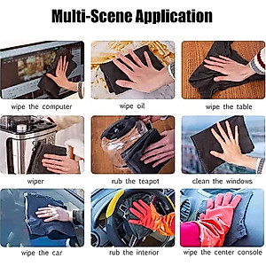 DASHENRAN Thickened Magic Cleaning Cloth, Microfiber Glass Cleaning Cloths, All-Purpose Microfiber Towels, Streak Free Reusable Microfiber Cleaning Rag for Windows,Glass,Car（Black 5Pcs）