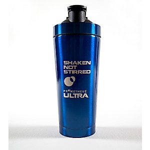 Prometheuz 24oz Stainless Steel Insulated Shaker Bottle with Wire Whisk, Double Walled Vacuum Perfect for Protein Shakes and Pre-Workout to Keeps Hot and Cold, Blue