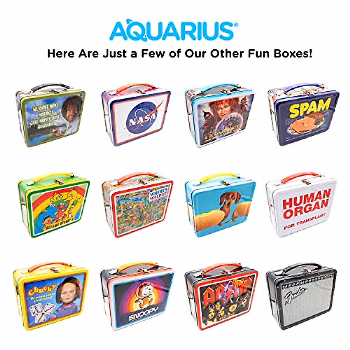 AQUARIUS Jaws Gen 2 Fun Box - Sturdy Tin Storage Box with Plastic Handle & Embossed Front Cover - Officially Licensed XXXXX Merchandise & Collectible Gift for Kids, Teens & Adults