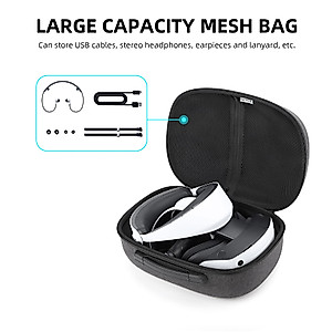 VR Carrying Case Storage Bag for PS VR2,VR Headset & Controller Travel Bag Protector Organizer,Shock-Absorption Inner Support Accessories Case,34 * 24.5 * 17cm
