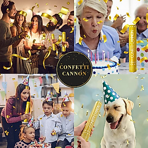 Confetti Cannon 12 Pack Gold Confetti Poppers 12 Inch Streamer Cannon Confetti Golden Party Poppers Confetti Shooters Confetti Popper Cannon Bulk for Wedding,Birthday,Graduation,New Year Celebration